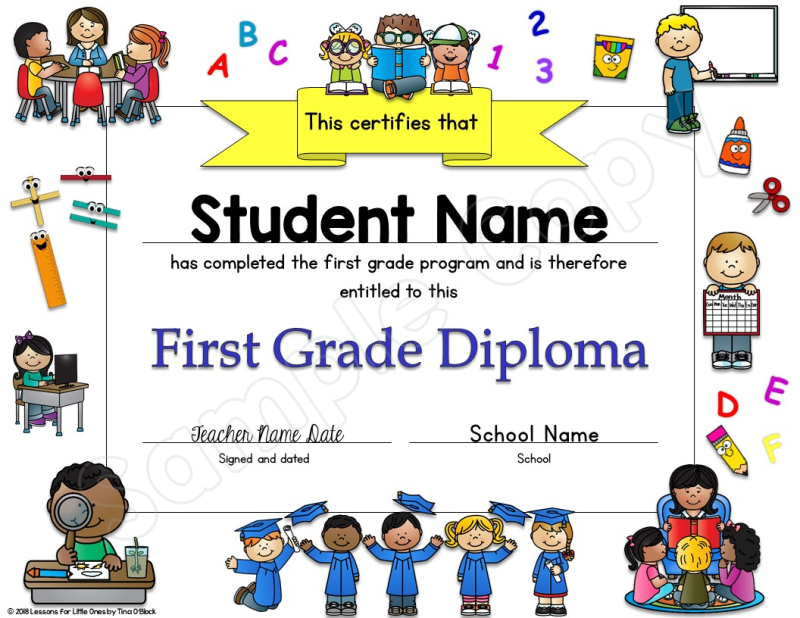 First Grade Diplomas, End-of-the-Year Certificates, and Celebration ...