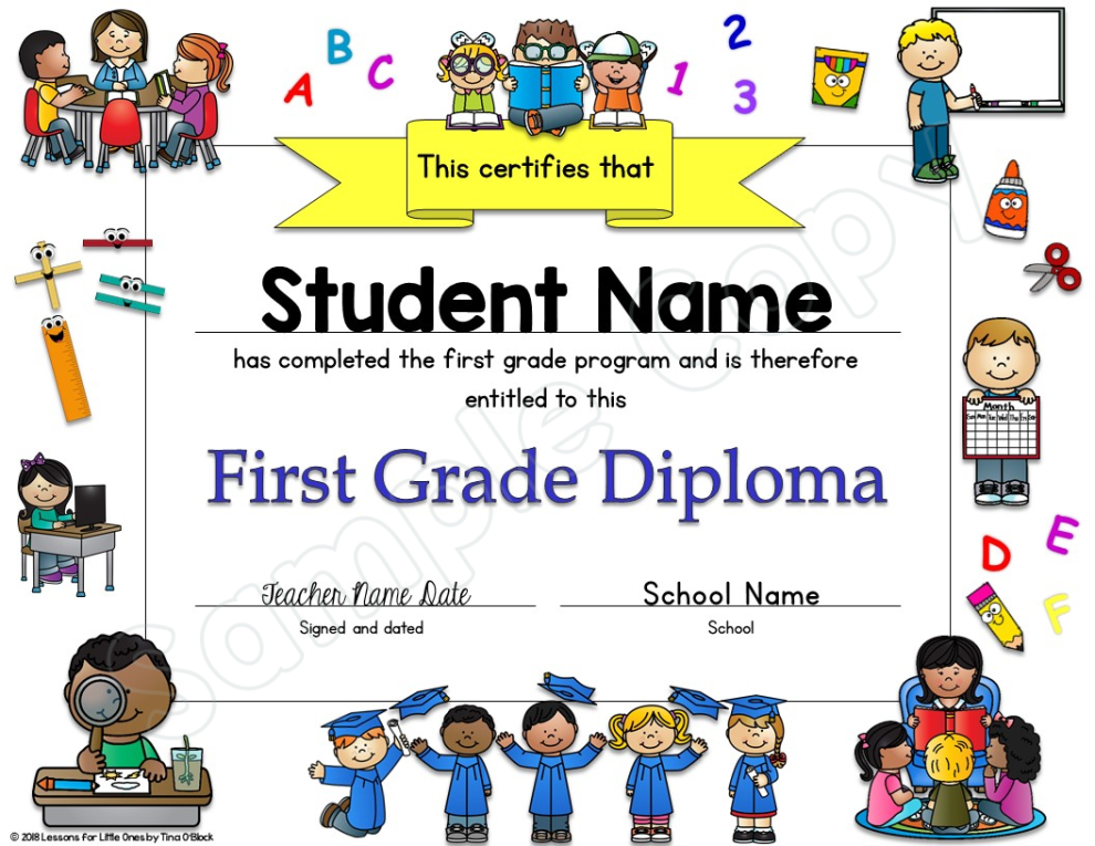 First Grade Diplomas, End-of-the-Year Certificates, and Celebration ...