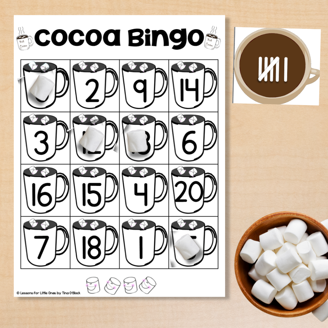 Winter Math Games & Hot Chocolate Number Cards for Teaching Number ...