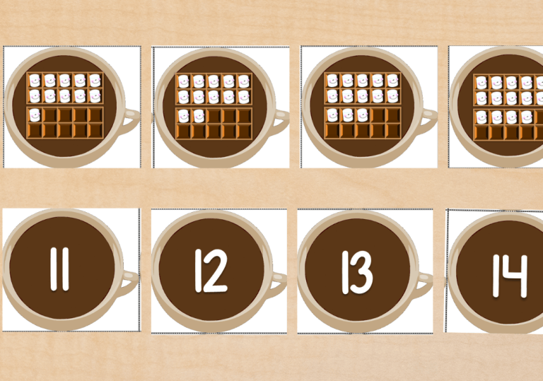 Winter Math Games & Hot Chocolate Number Cards for Teaching Number ...