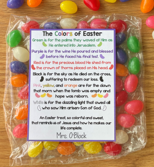 The Colors of Easter Jelly Bean Poem Christian Activities, Printable Book