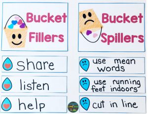 Bucket Filler Activities, Bulletin Board Idea, & Awards / Treats