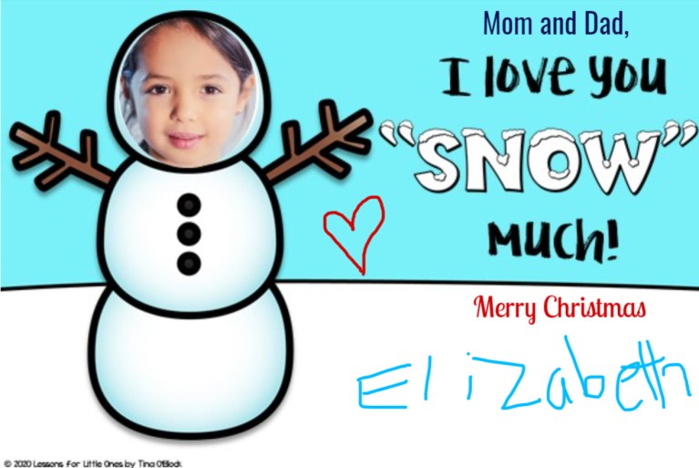 How to Create Christmas Cards from Students to Parents that Have ...