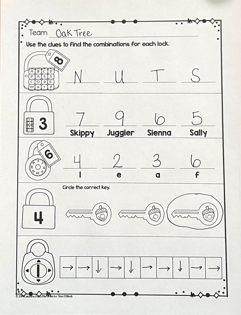 How to Set Up a Fun, Fall Themed Escape Room for Kindergarten - First Grade