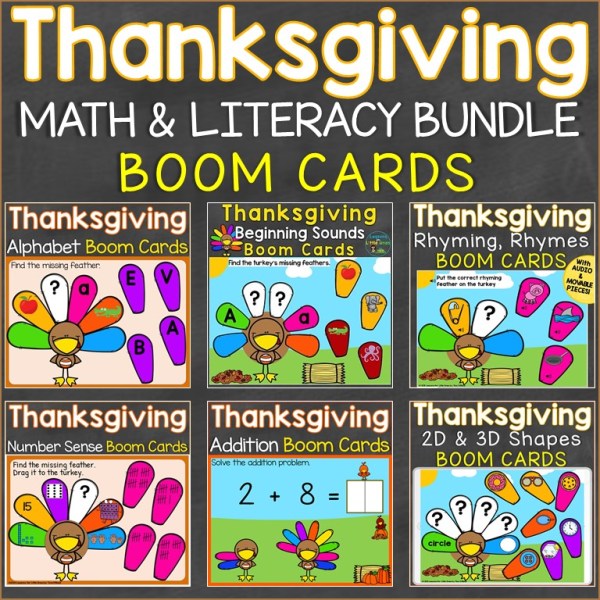 No Prep November Literacy & Math (Thanksgiving Turkey Theme)