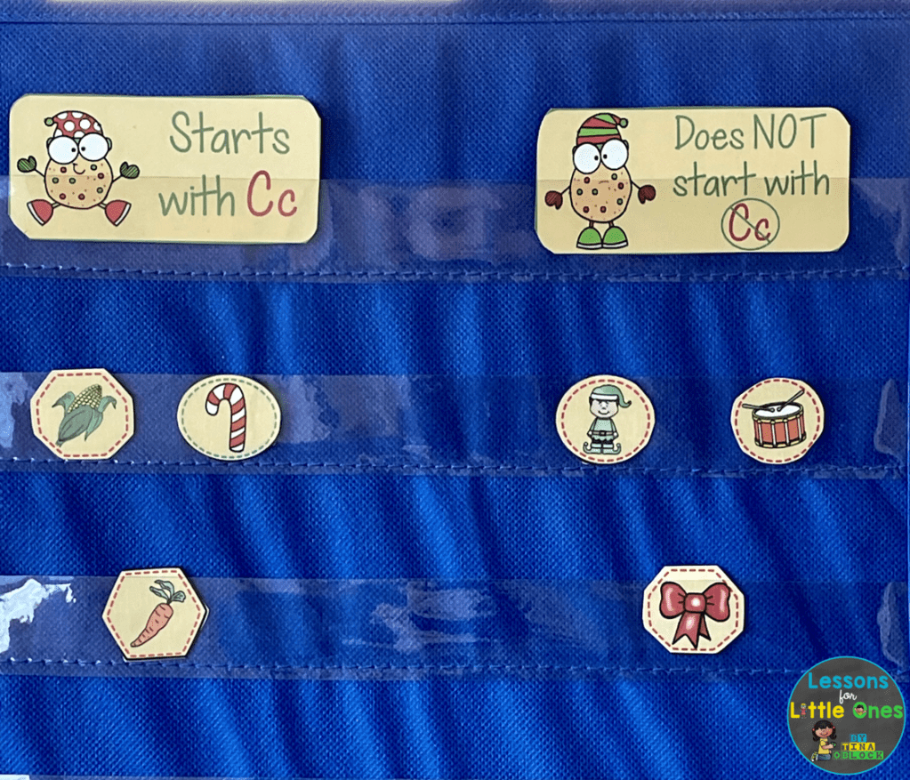 Christmas Cookie Sorting Activity for Beginning & Ending Sounds