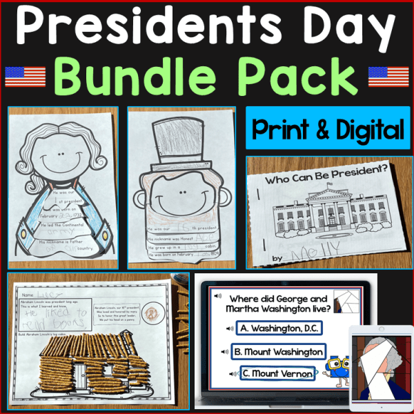 Presidents Day George Washington Abraham Lincoln Crafts, Activities, Books