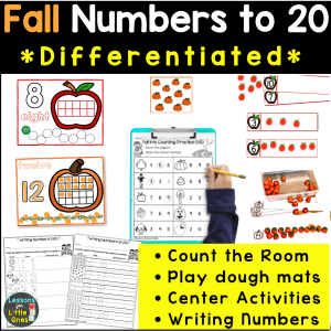 Fun Fall Numbers to 20 Activities (Differentiated) Plus a Free File