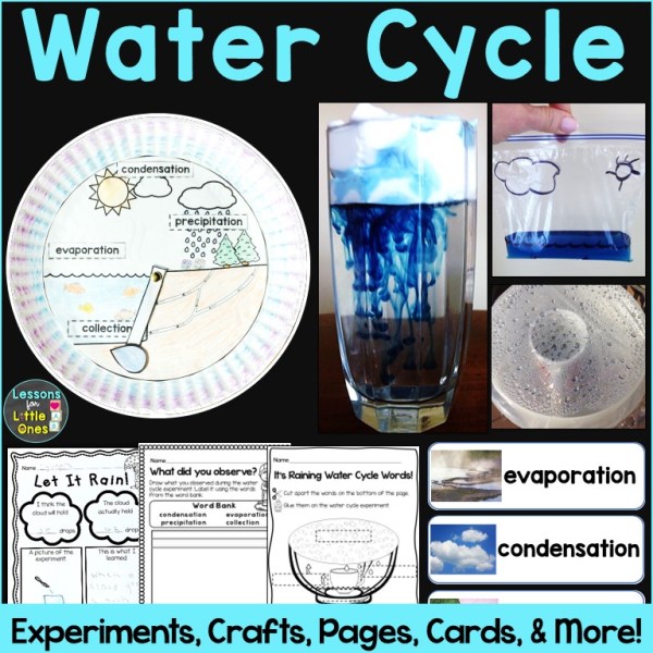 Water Cycle, Rain Cycle Science Experiments and Craftivity