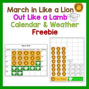 Free March In Like a Lion Out Like a Lamb Calendar & Weather Activity