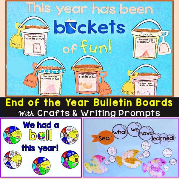 End of the Year Bulletin Boards & Crafts with Writing Prompts