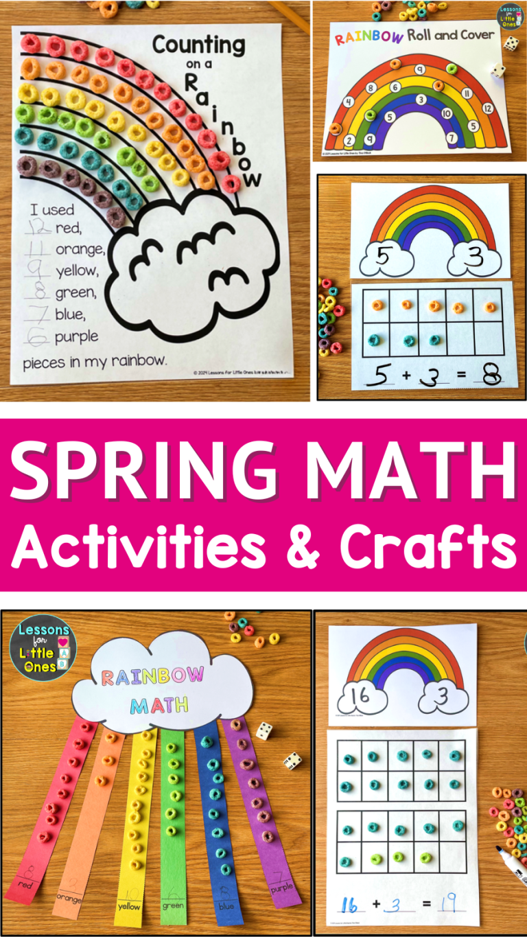 Spring Math Rainbow Activities, Crafts, Game