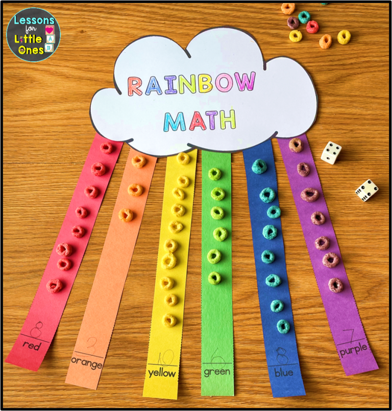 Spring Math Rainbow Activities, Crafts, Game