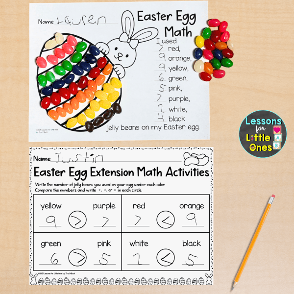 Easter Jelly Bean Math Activities, Easter Egg Math Craftivity