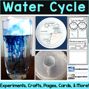 Water Cycle, Rain Cycle Science Experiments and Craftivity