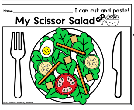 Scissor Salad: A Fun and Purposeful Way to Practice Cutting and Gluing ...