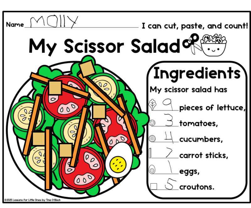 Scissor Salad: A Fun and Purposeful Way to Practice Cutting and Gluing ...