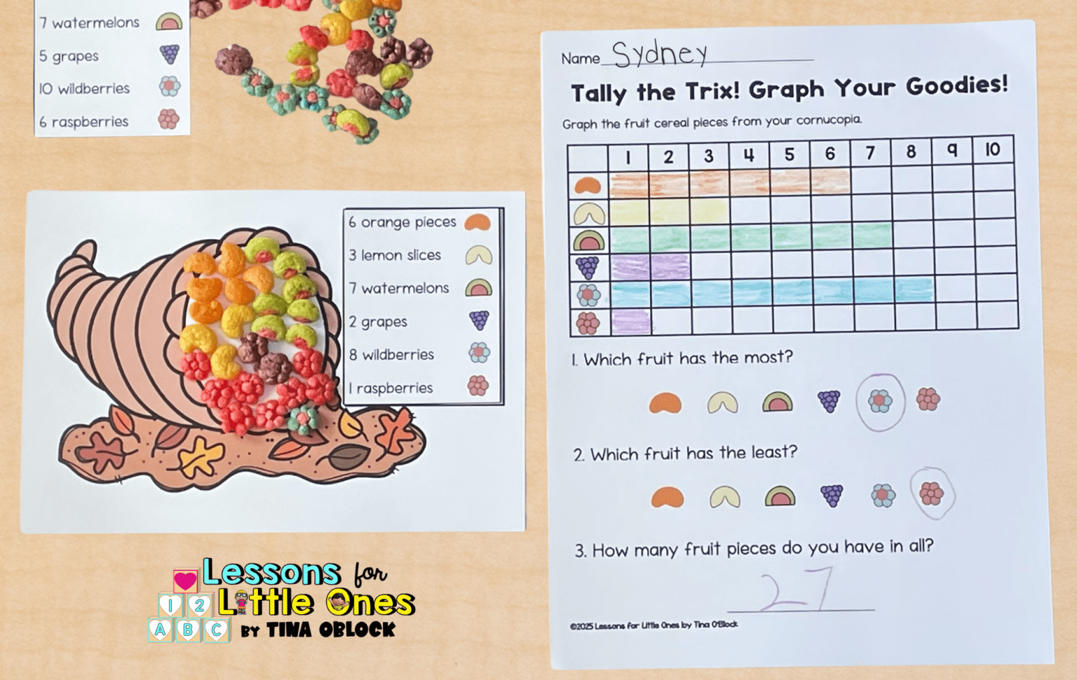 Thanksgiving Math Crafts & Centers for Counting and Graphing