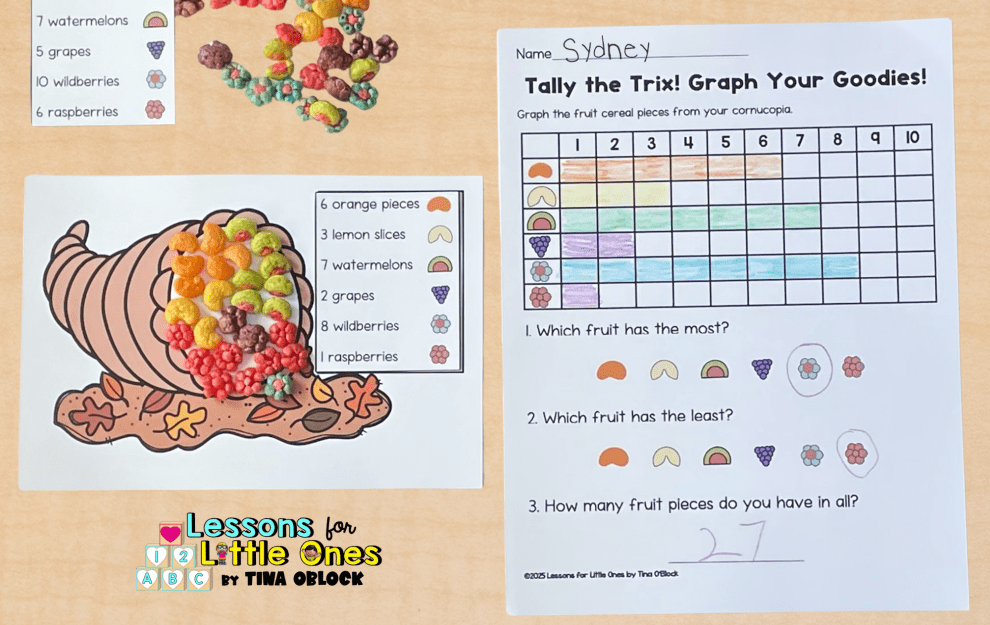 Thanksgiving Math Crafts & Centers for Counting and Graphing