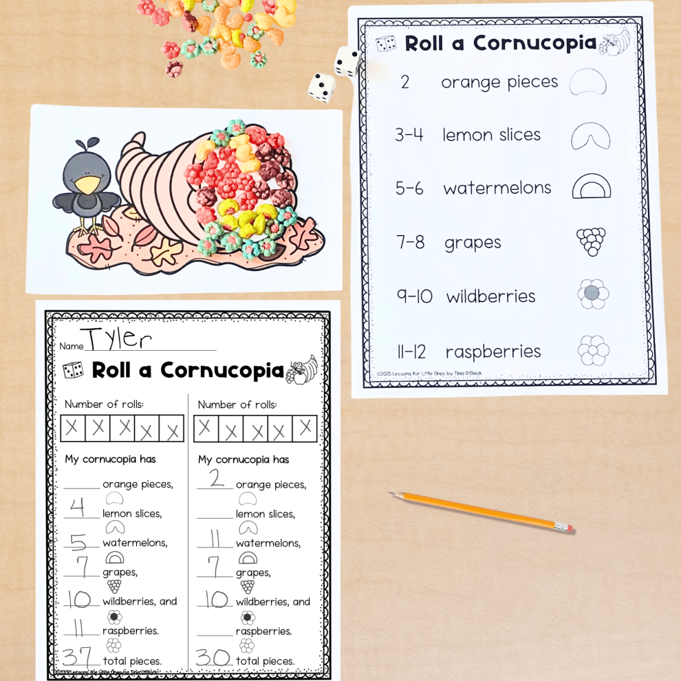 Thanksgiving Math Crafts & Centers for Counting and Graphing