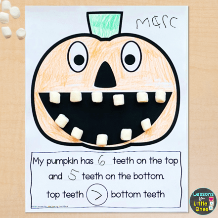 Pumpkin Math Crafts & Centers for Counting, Comparing Numbers, and Addition