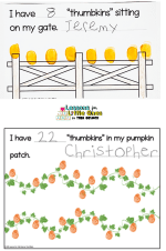 Pumpkin Math Crafts & Centers for Counting, Comparing Numbers, and Addition