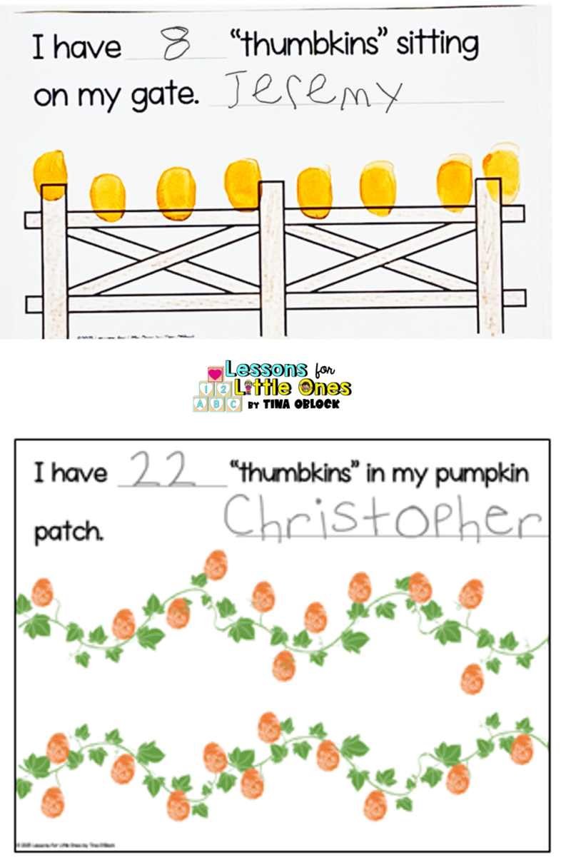 Pumpkin Math Crafts & Centers for Counting, Comparing Numbers, and Addition