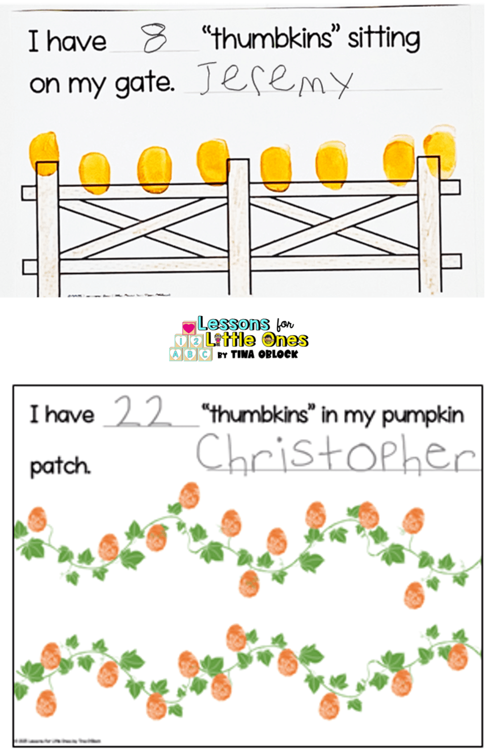 Pumpkin Math Crafts & Centers for Counting, Comparing Numbers, and Addition