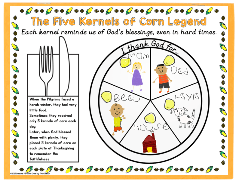 Christian Thanksgiving Placemats, Art, and Science Projects