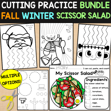 Christmas & Winter Cutting Practice Activities That Make Scissor Skills ...