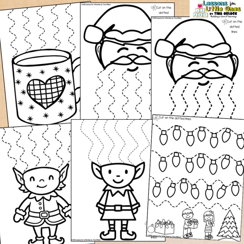 Christmas & Winter Cutting Practice Activities That Make Scissor Skills ...