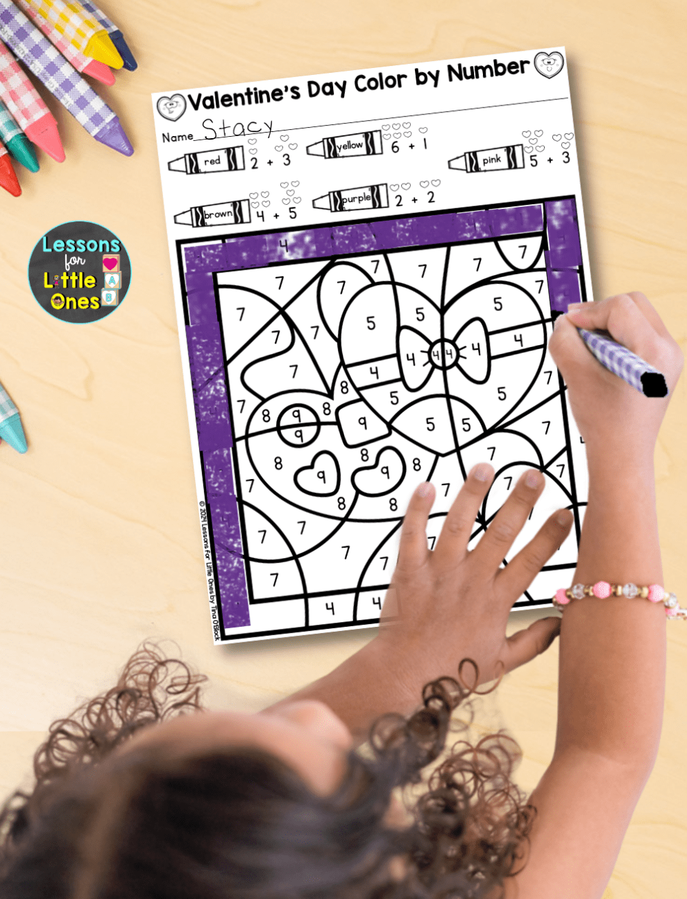 Valentine’s Day Color by Code Math Activities for Kindergarten & 1st Grade